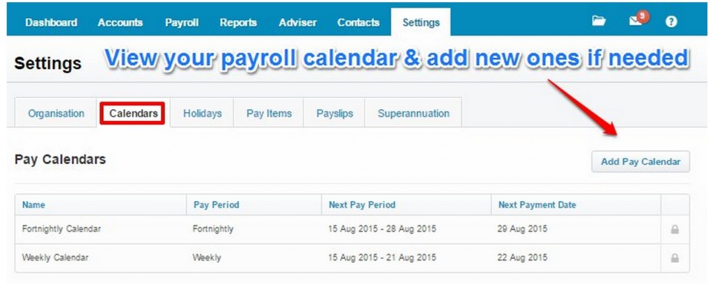 View your payroll calendar - Jet Convert - Conversions